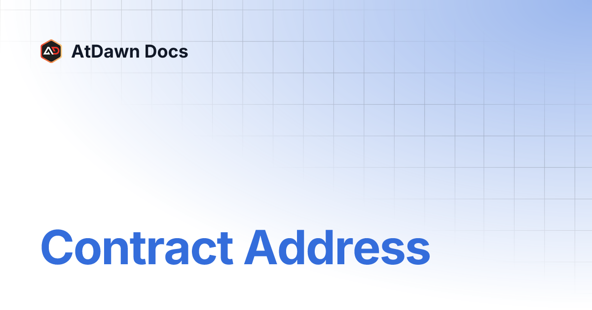 Contract Address | AtDawn Docs
